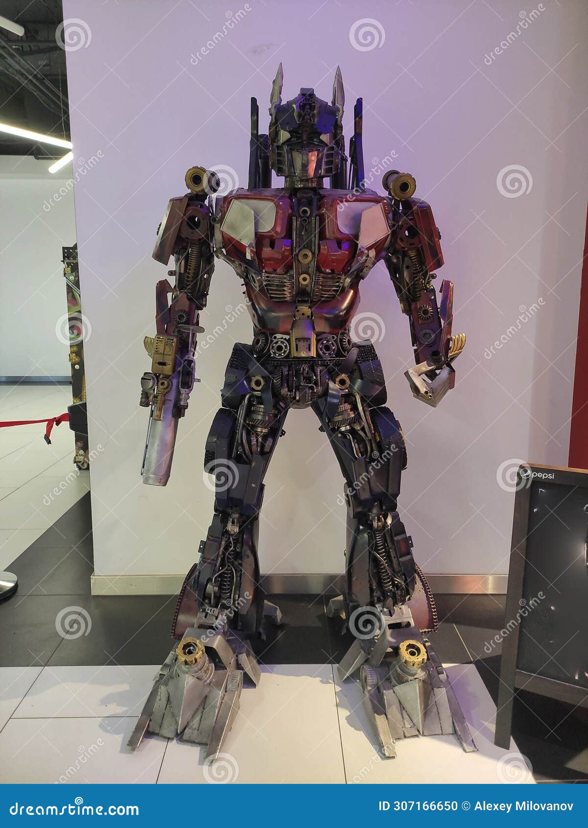 Robot Transformer Bumblebee Stands In Garage Editorial Photo ...