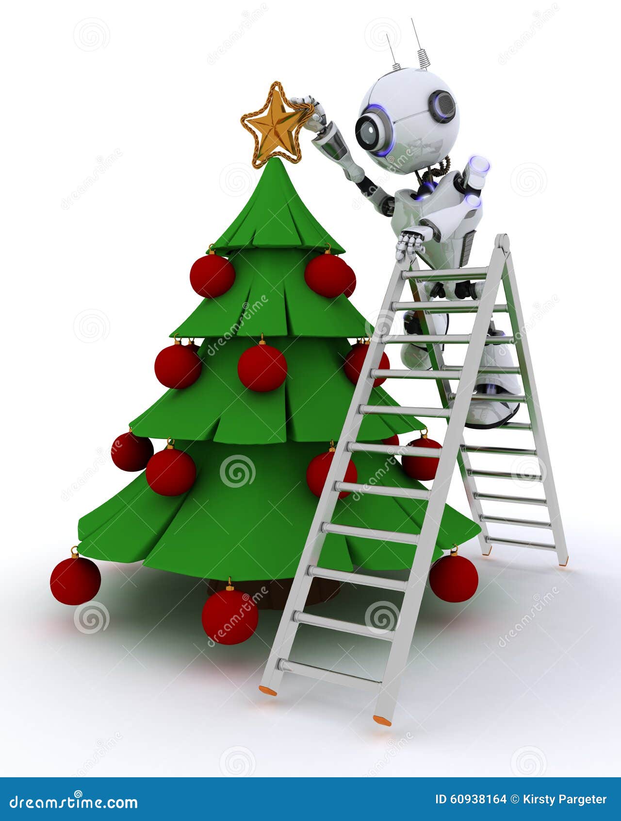 Robot Trimming The Tree Royalty-Free Stock Image | CartoonDealer.com ...