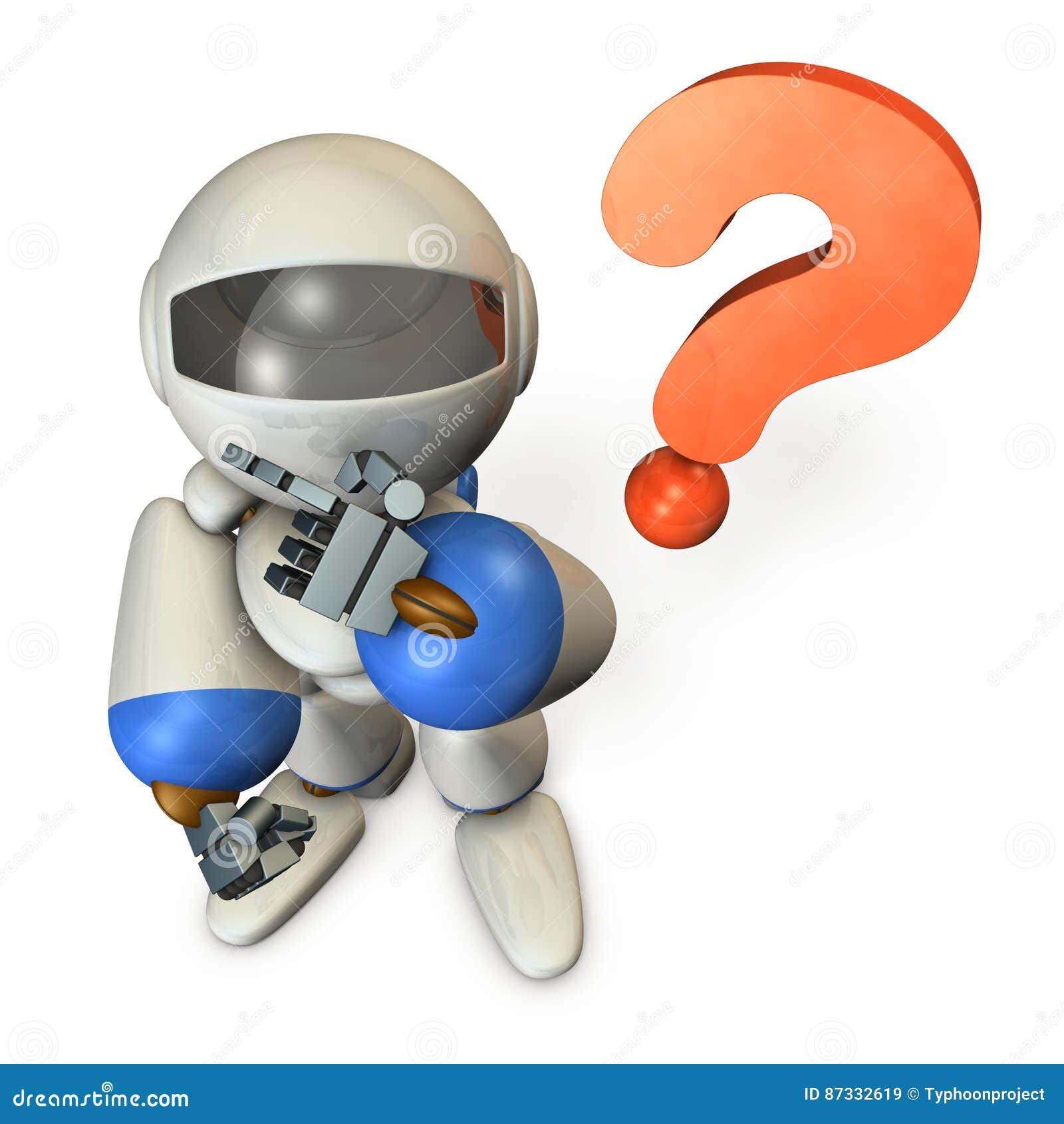 The Robot is Trying To Solve the Doubt. Stock Illustration ...