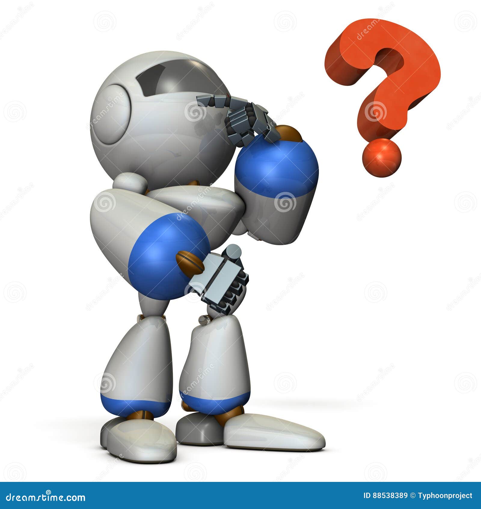 The Robot is Trying To Solve the Doubt. Stock Illustration ...
