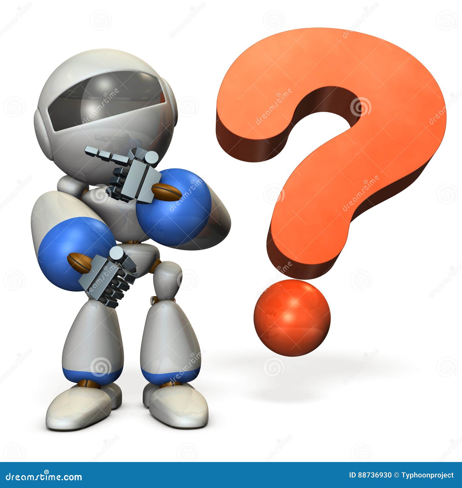 The Robot is Trying To Solve the Doubt. Stock Illustration ...