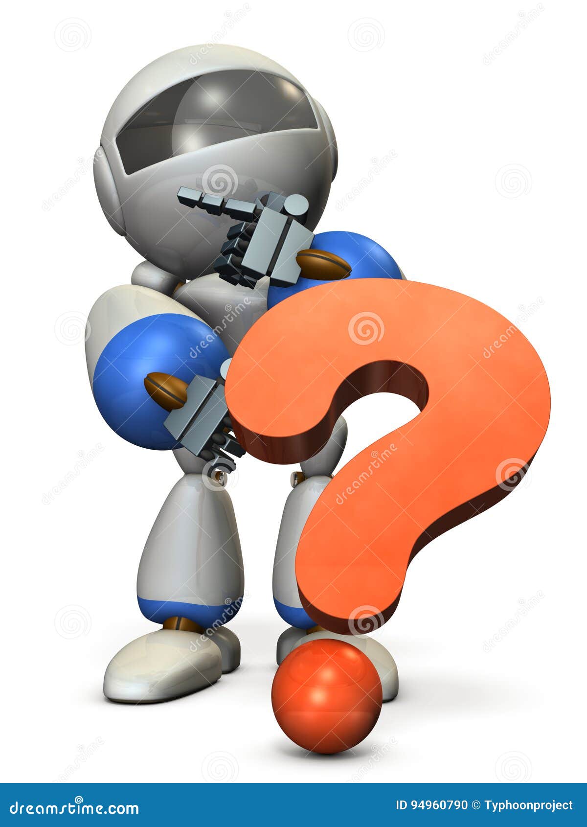 The Robot is Trying To Solve the Doubt. Stock Illustration ...