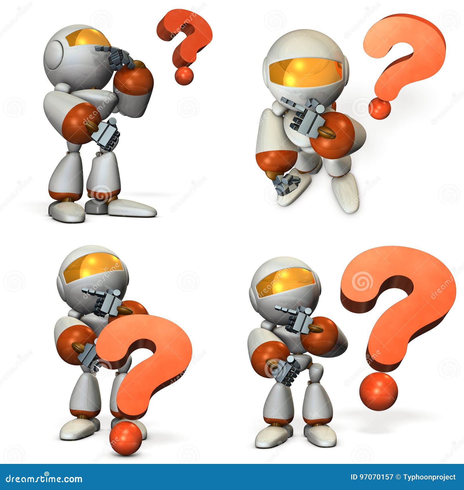 The Robot is Trying To Solve the Doubt. Stock Illustration ...