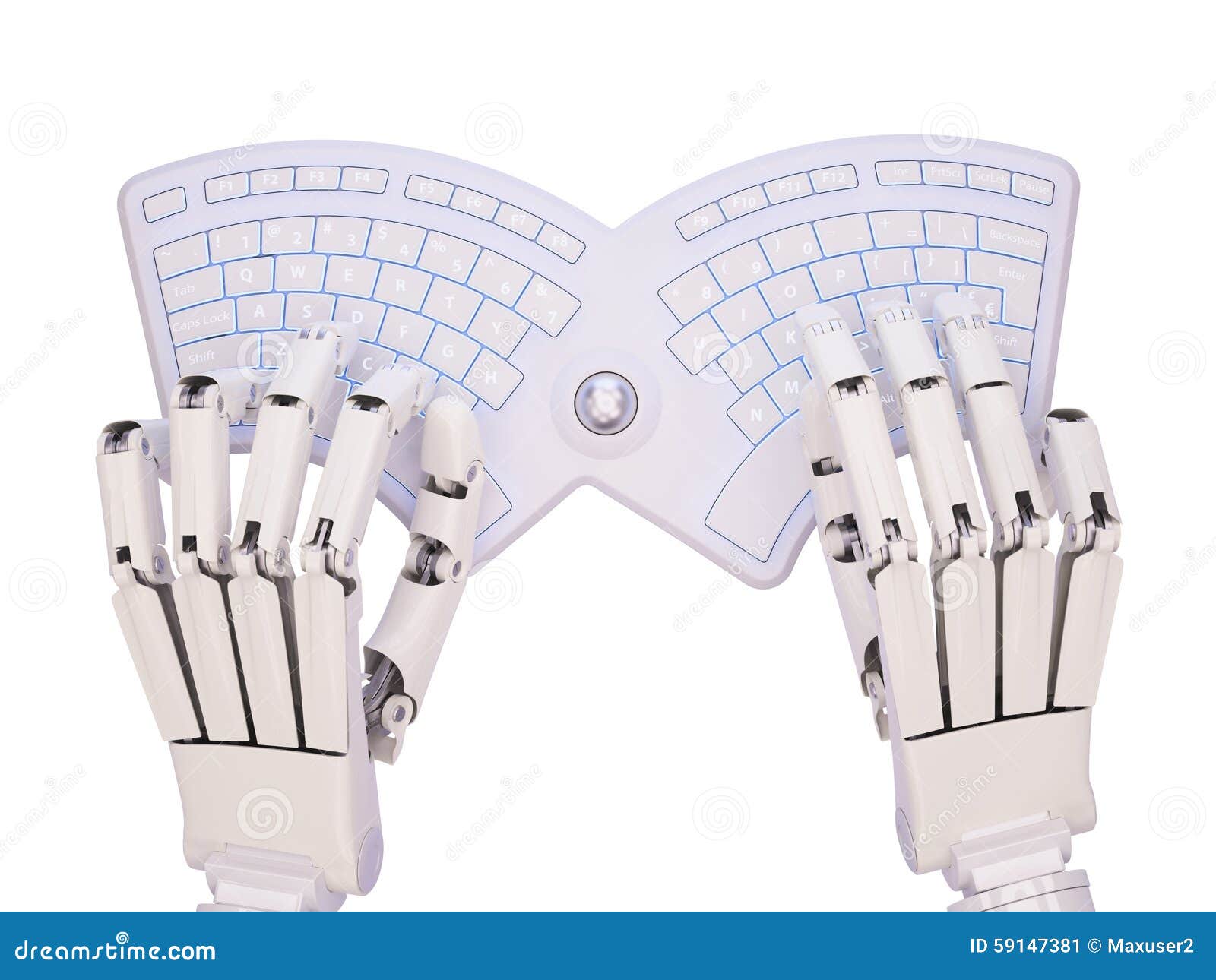 Robot Typing on Conceptual Self-illuminated Keyboard Stock Image ...