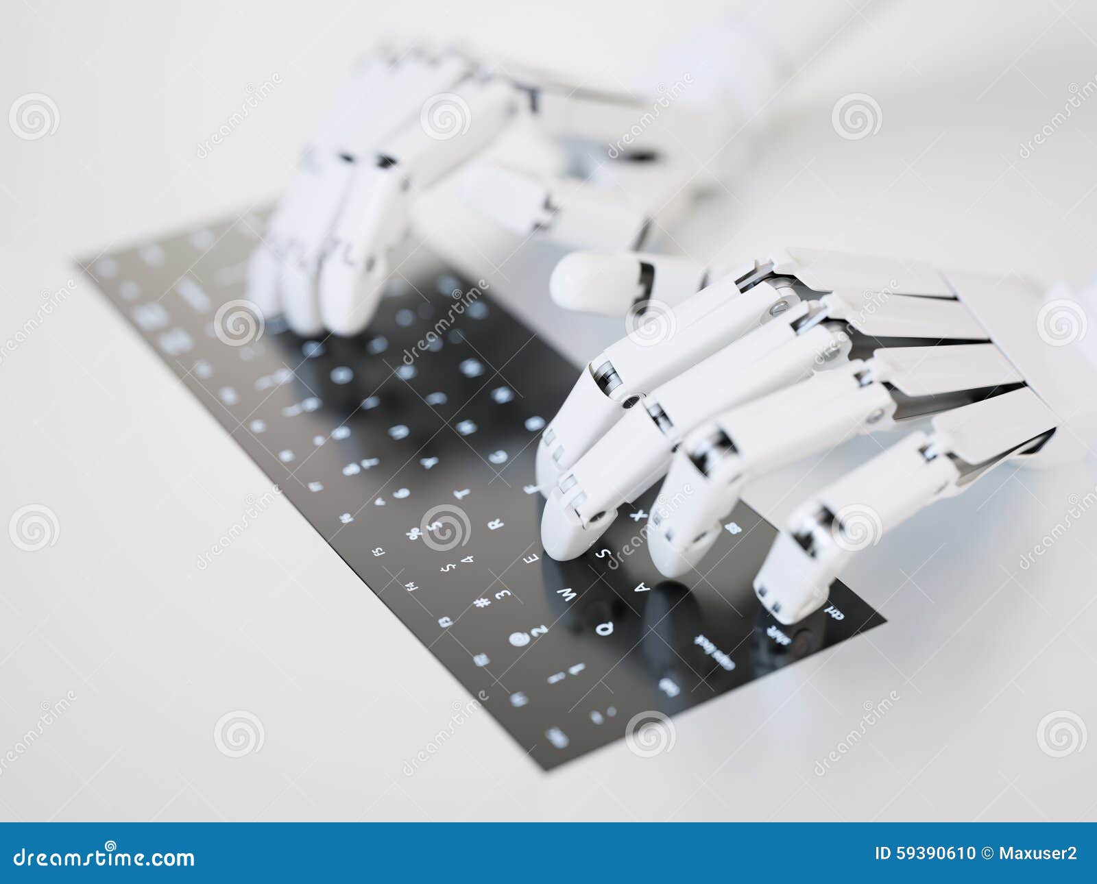 Robot typing on keyboard stock photo. Image of interface - 59390610