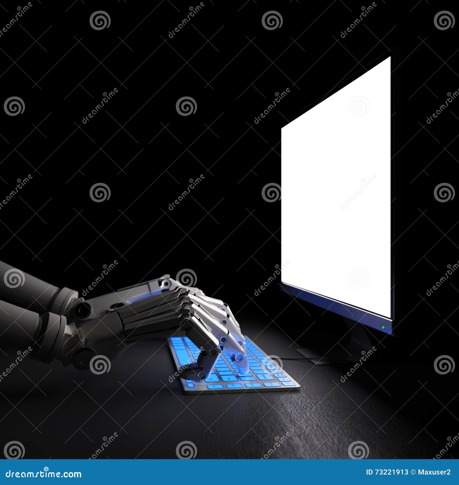 Robot Typing On Laptop Royalty-Free Stock Image | CartoonDealer.com ...