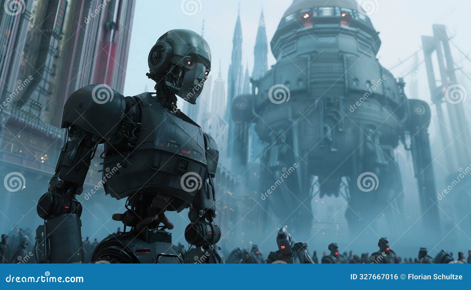 A Futuristic Metropolis, Illuminated Only By The Night Sky, Showcases A ...