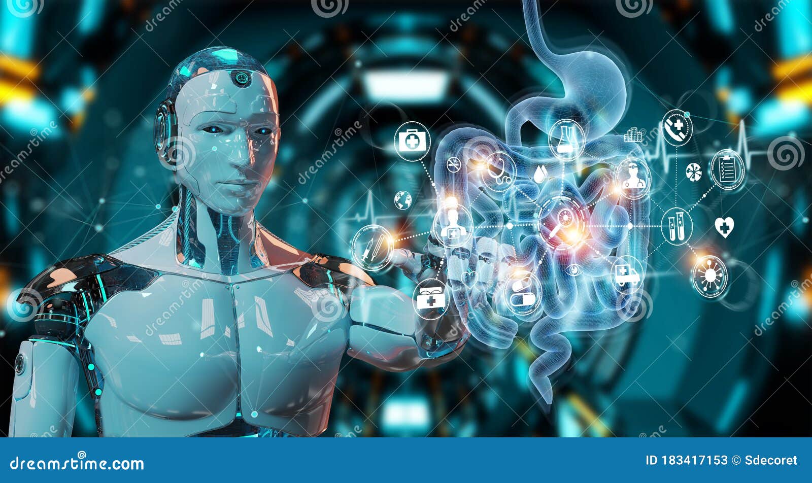 Robot Using Digital X-ray of Human Intestine Holographic Scan ...