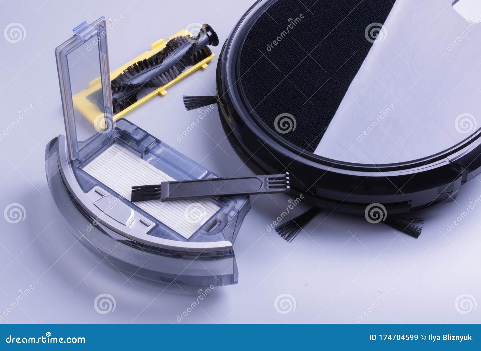 Robot Vacuum Cleaner Disassembled Stock Image - Image of machine ...