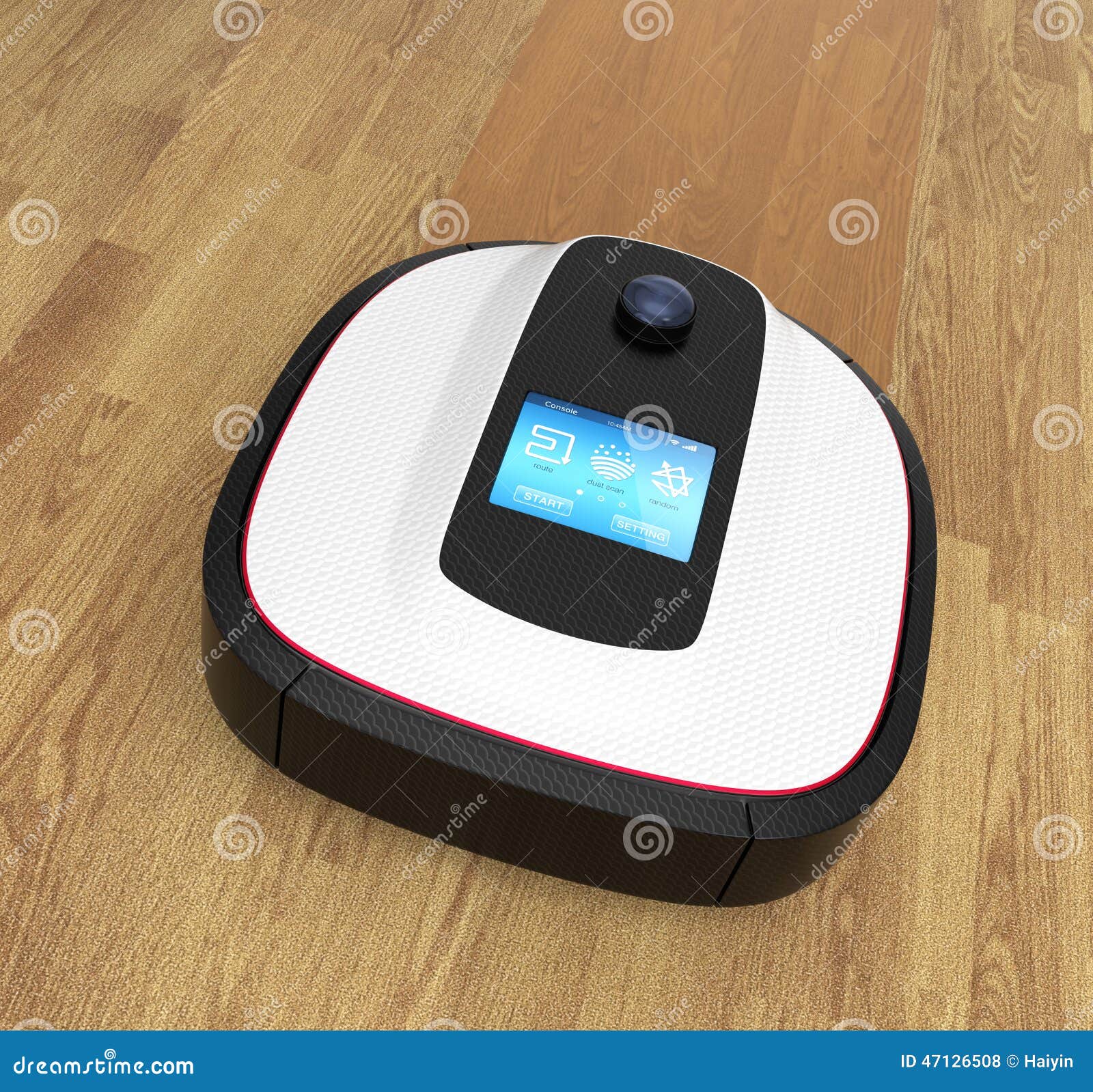 Robot Vacuum Cleaner Moving on Flooring Stock Photo - Image of ...