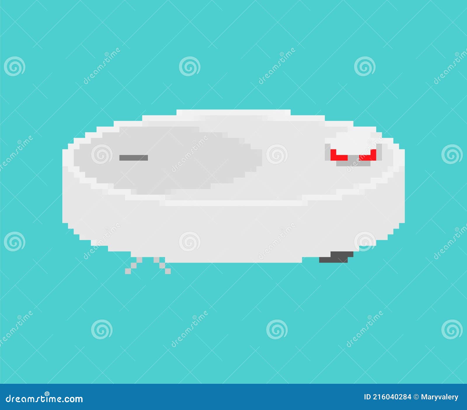 Robot Vacuum Cleaner Pixel Art. 8 Bit Vector Illustration Stock Vector ...