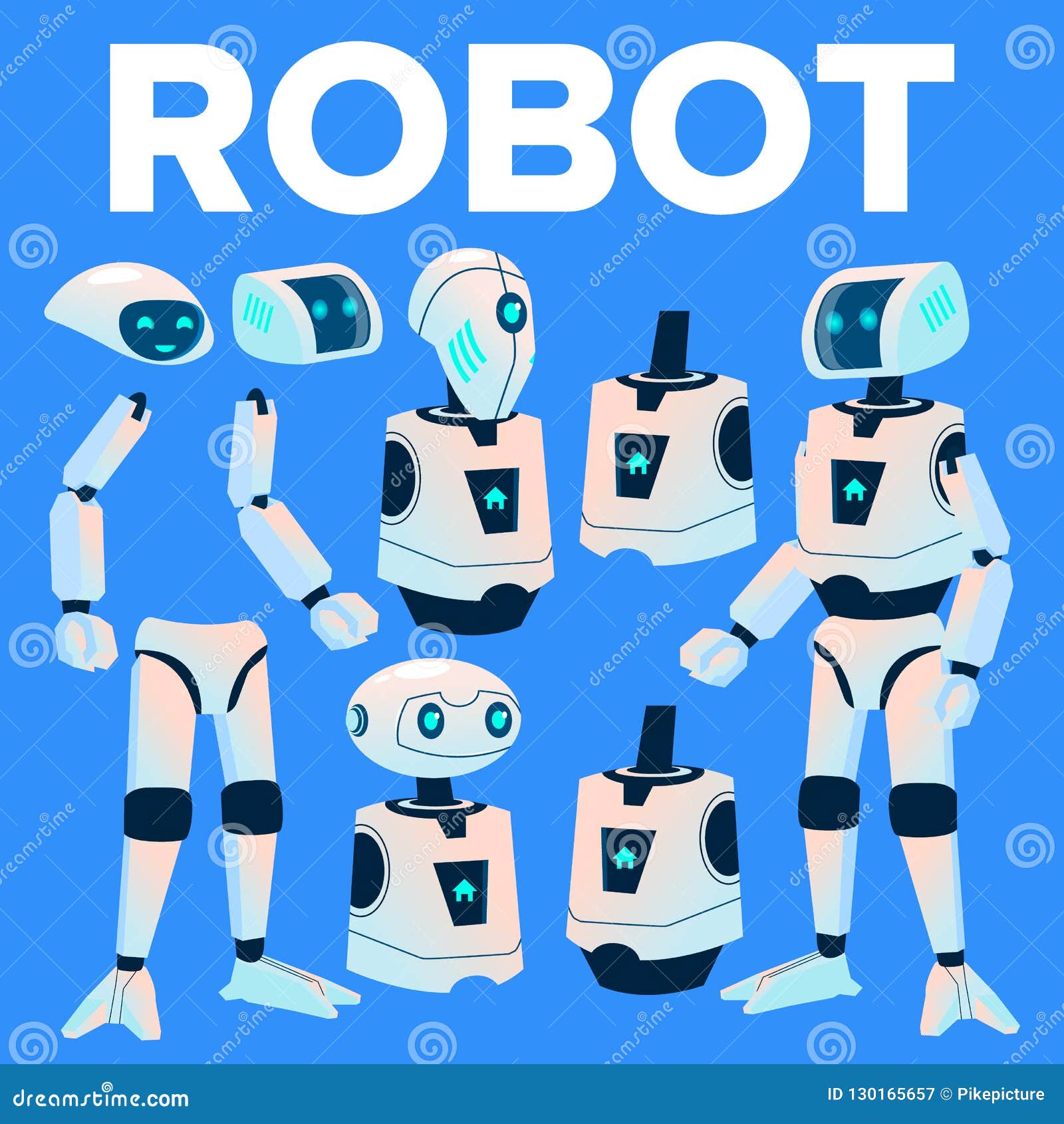 Animated Robot Character Sprites Cartoon Vector