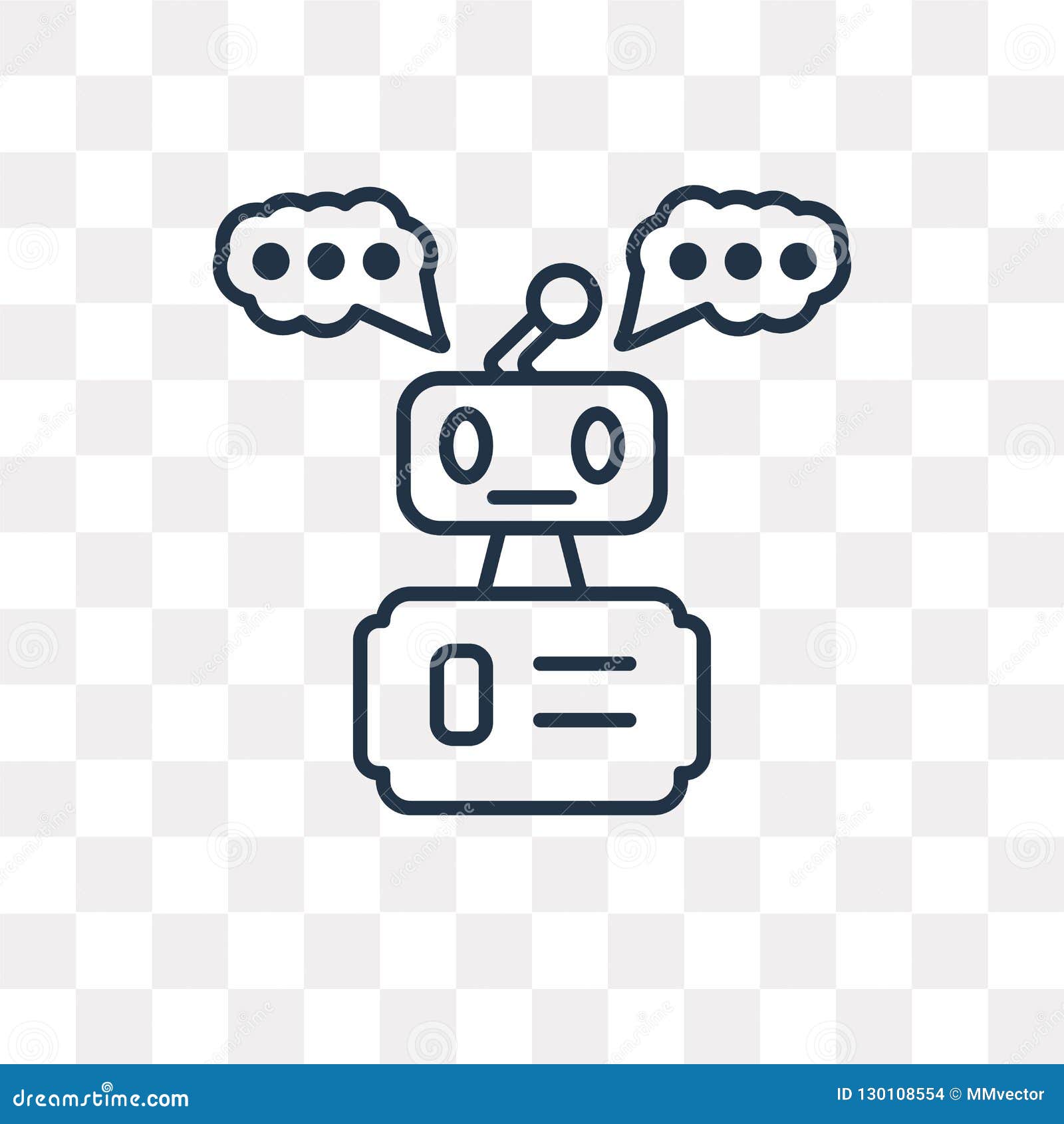 Robot Vector Icon Isolated On Transparent Background, Linear Rob Stock ...
