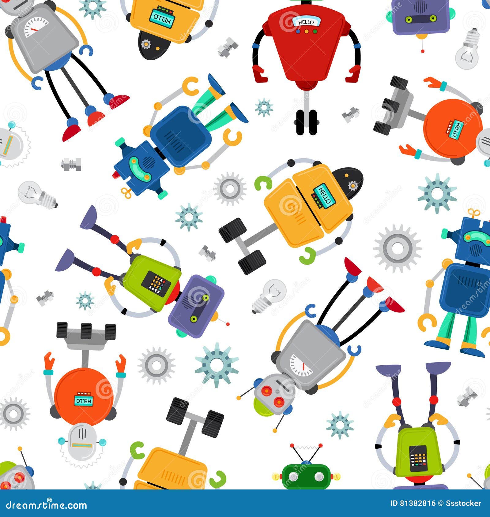 Robot vector pattern stock vector. Illustration of machine - 81382816