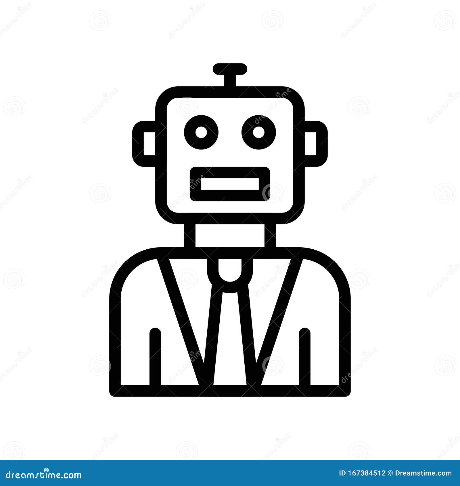 Robot Vector, Robotics Related Line Design Icon Stock Illustration ...