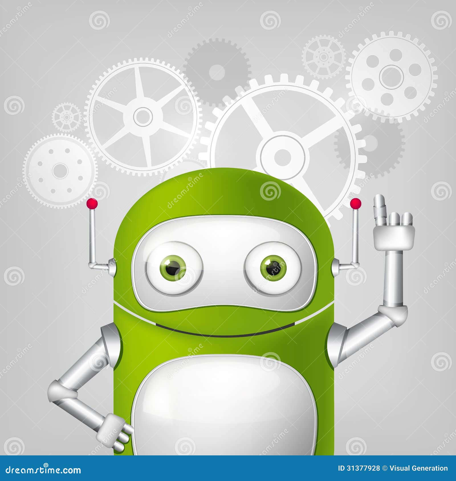 Robot verde ilustración del vector. Ilustración de mano - 31377928