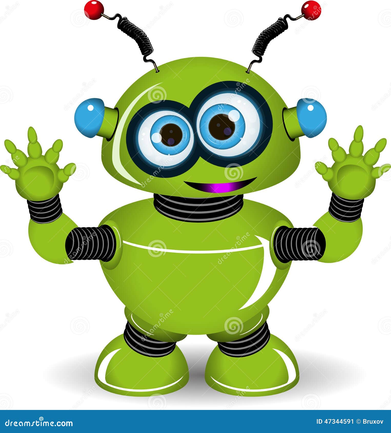 Robot verde ilustración del vector. Ilustración de humanoide - 47344591