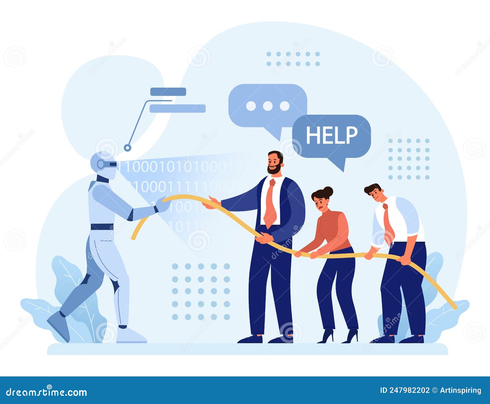 Robot Versus Human Concept. Idea of Artificial Intelligence Development ...