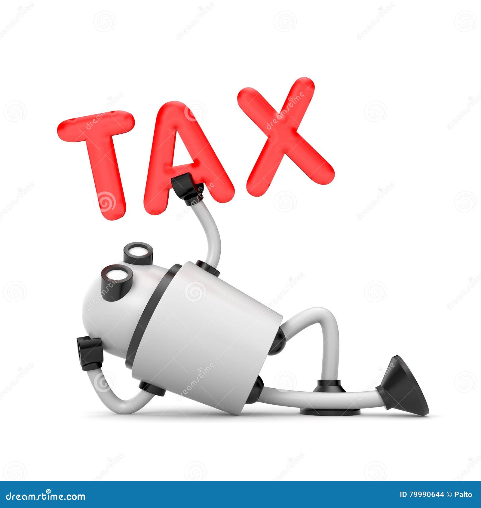 The Robot Video Camera Inspects the Taxes Stock Illustration ...