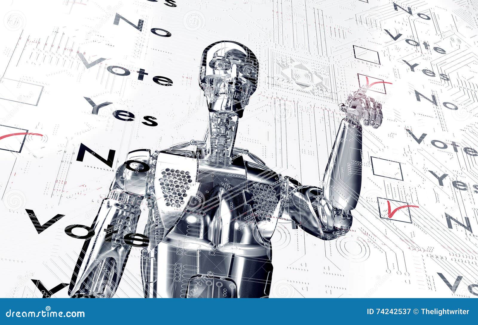 Robot Voting Virtual Click Stock Illustrations – 2 Robot Voting Virtual ...
