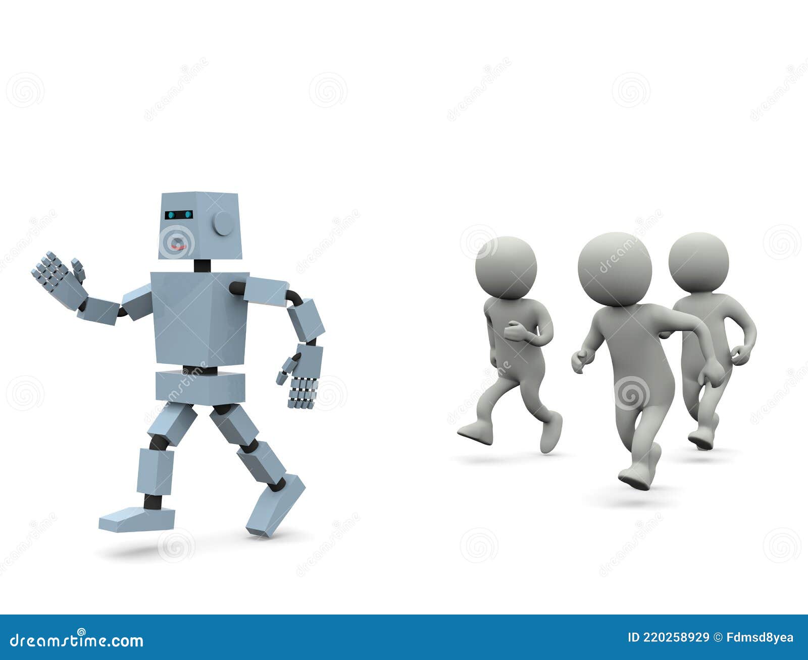 Robot vs Human stock illustration. Illustration of stronger - 220258929
