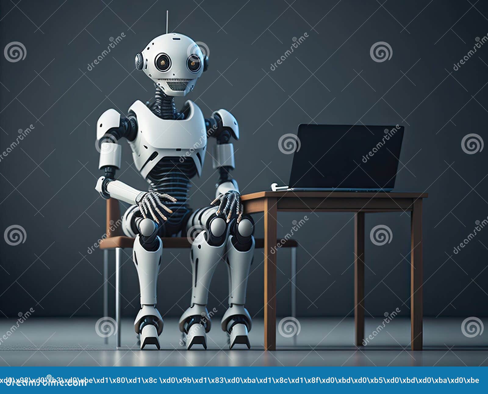 A Robot Waiting In A Modern Office For A Job Interview. Ai Artificial ...