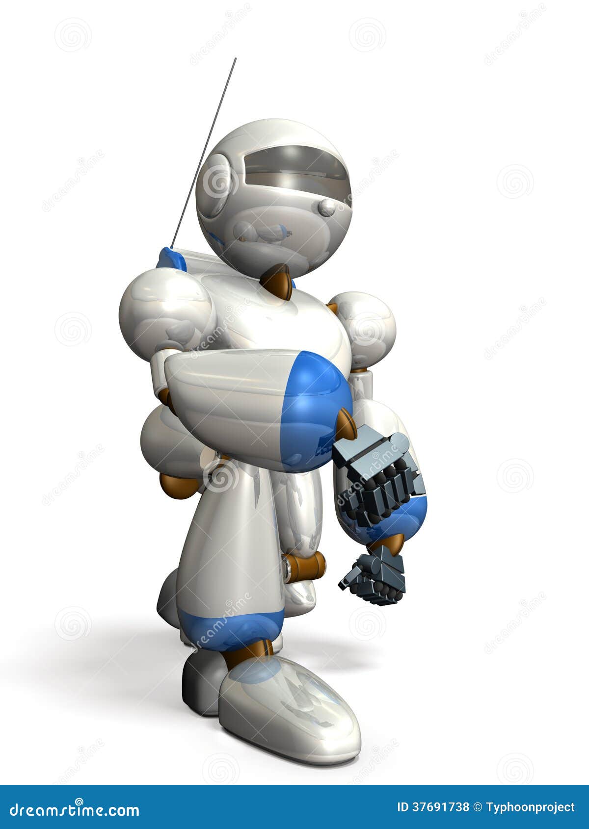 Robot is Waiting for Instruction Stock Illustration - Illustration of ...