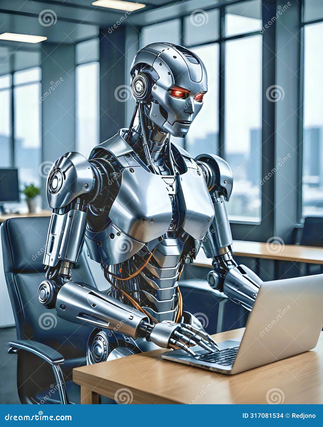 A Robot Waiting in a Modern Office for a Job Interview. Ai Artificial ...