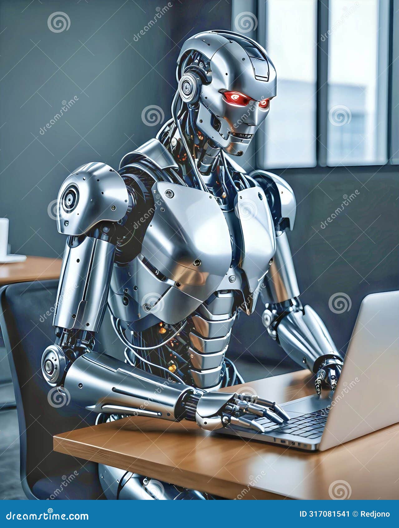 A Robot Waiting in a Modern Office for a Job Interview. Ai Artificial ...