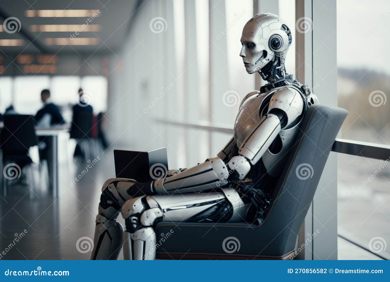 A Robot Waiting in a Modern Office for a Job Interview. Ai Artificial ...