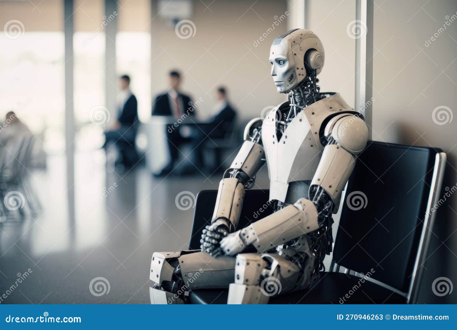 A Robot Waiting in a Modern Office for a Job Interview. Ai Artificial ...
