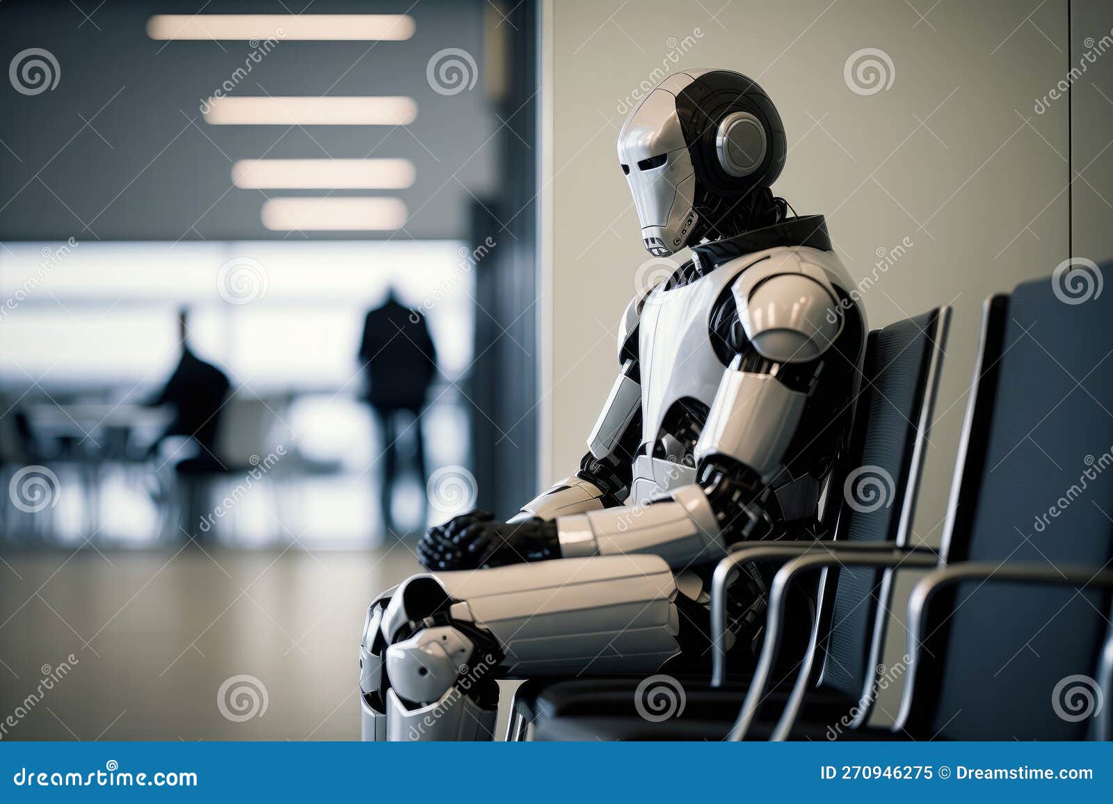 A Robot Waiting in a Modern Office for a Job Interview. Ai Artificial ...