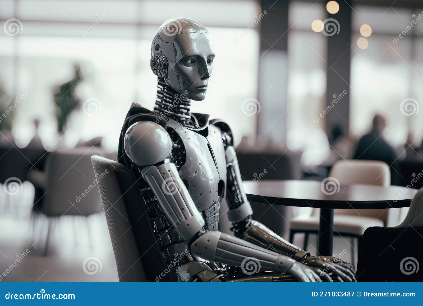 A Robot Waiting in a Modern Office for a Job Interview. Ai Artificial ...