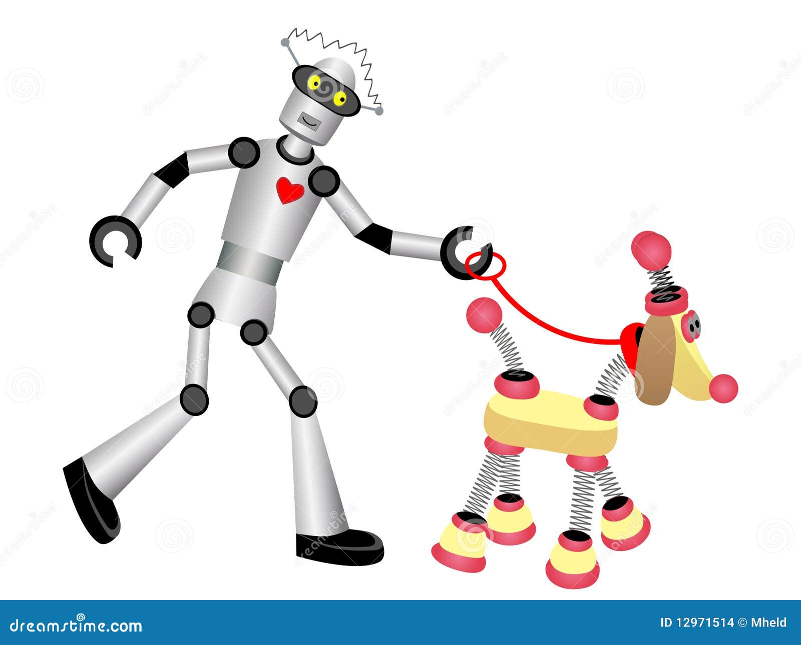 Robot Walking Robot Dog on Leash Stock Illustration - Illustration of ... Robot Walking Robot Dog on Leash Stock Illustration - Illustration of ...