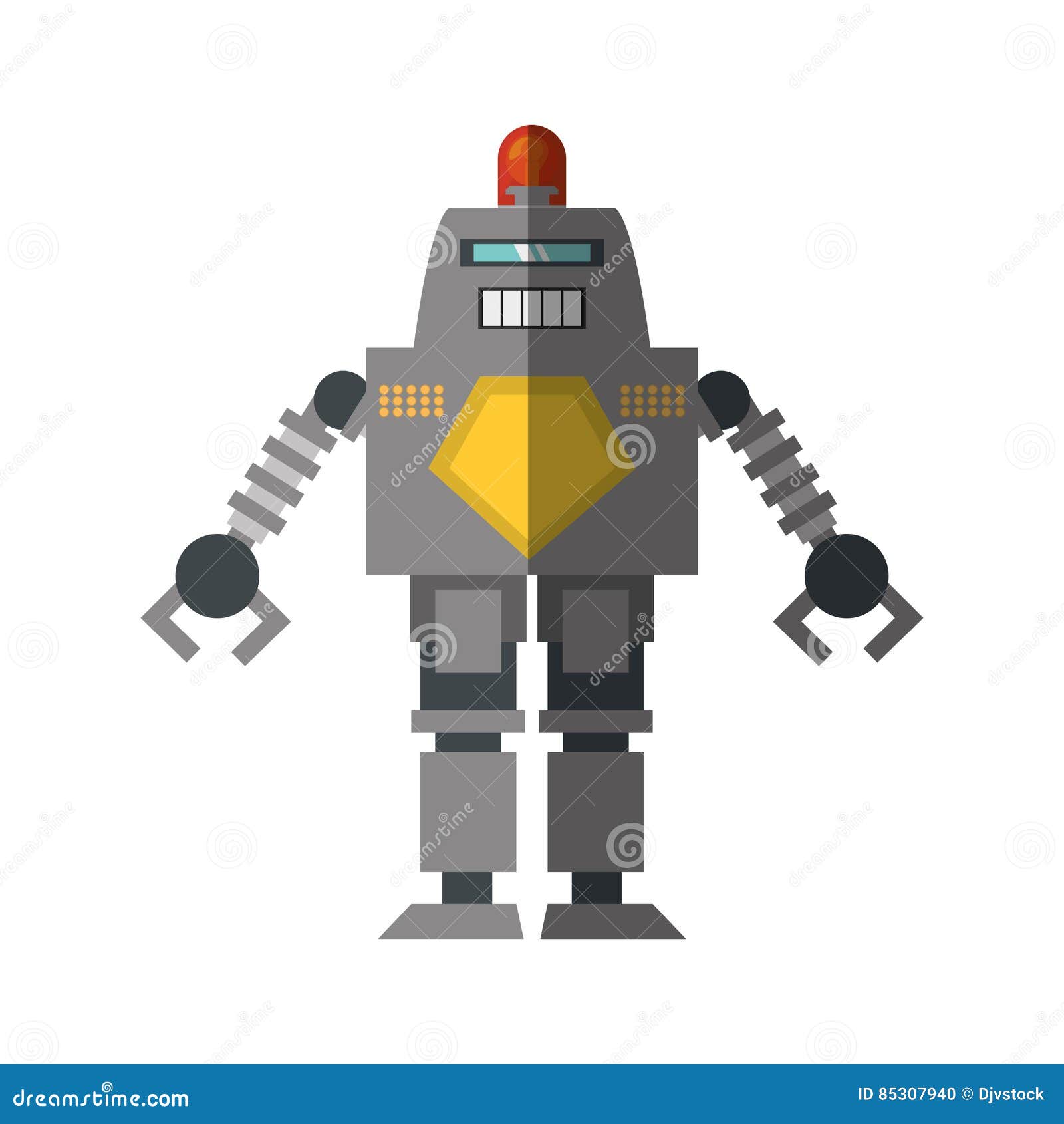Robot with Warning Alert Support Shadow Stock Illustration ...