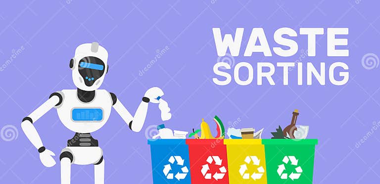 Robot Waste Sorting Garbage Separation Automatization Process Modern ...