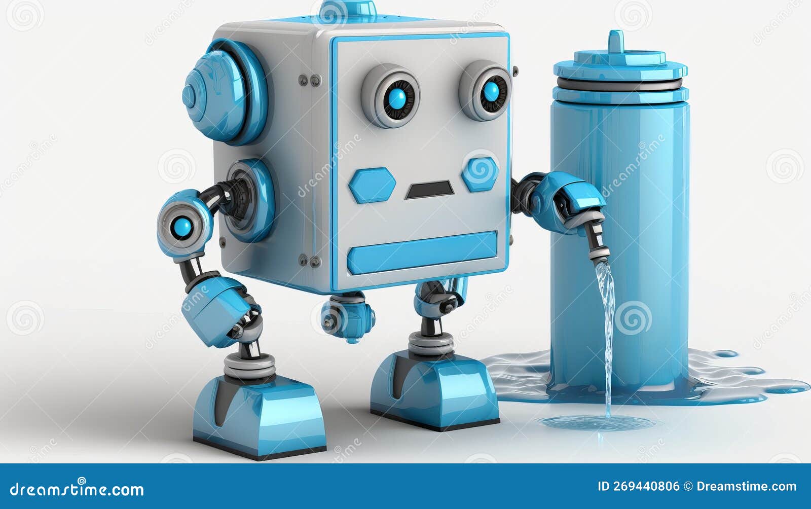Robot Water Isolated on a White Background. Generated AI Stock ...
