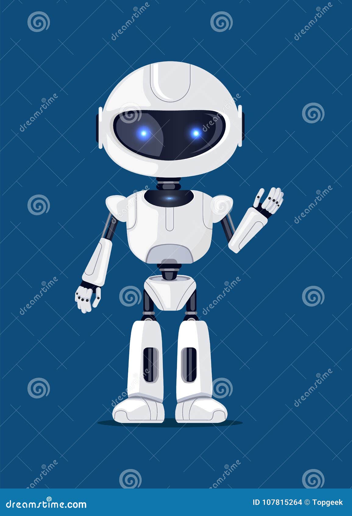 Robot Waving and Greeting Vector Illustration Stock Vector ...