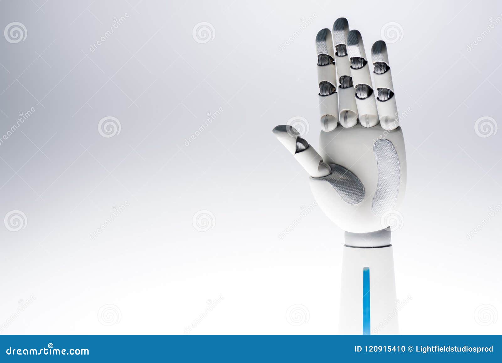Robot waving hand isolated stock photo. Image of copy - 120915410