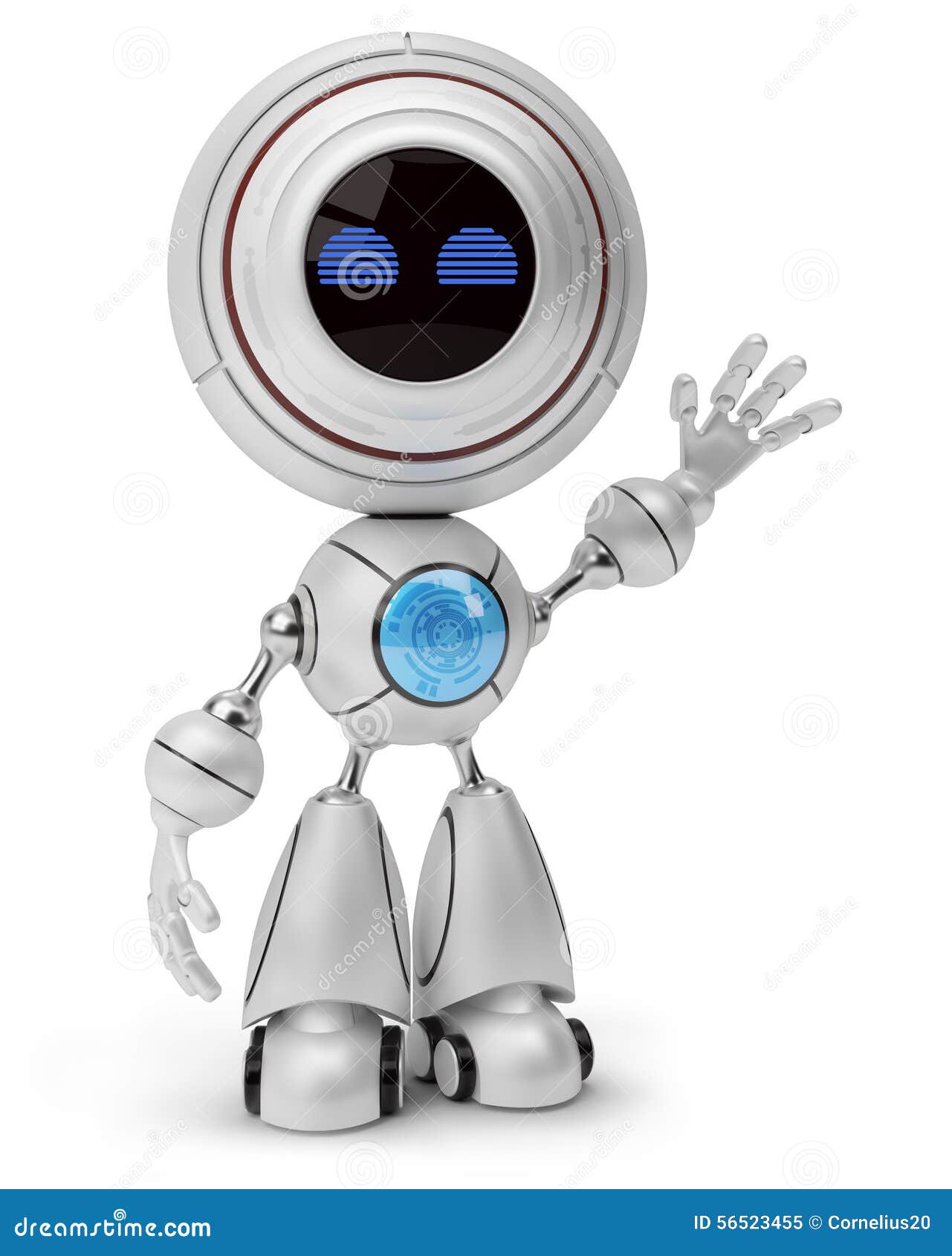 Robot waving stock illustration. Illustration of little - 56523455