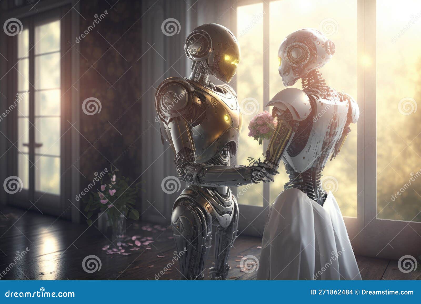 Robot Wedding. Created with Generative AI Technology Stock Illustration ...