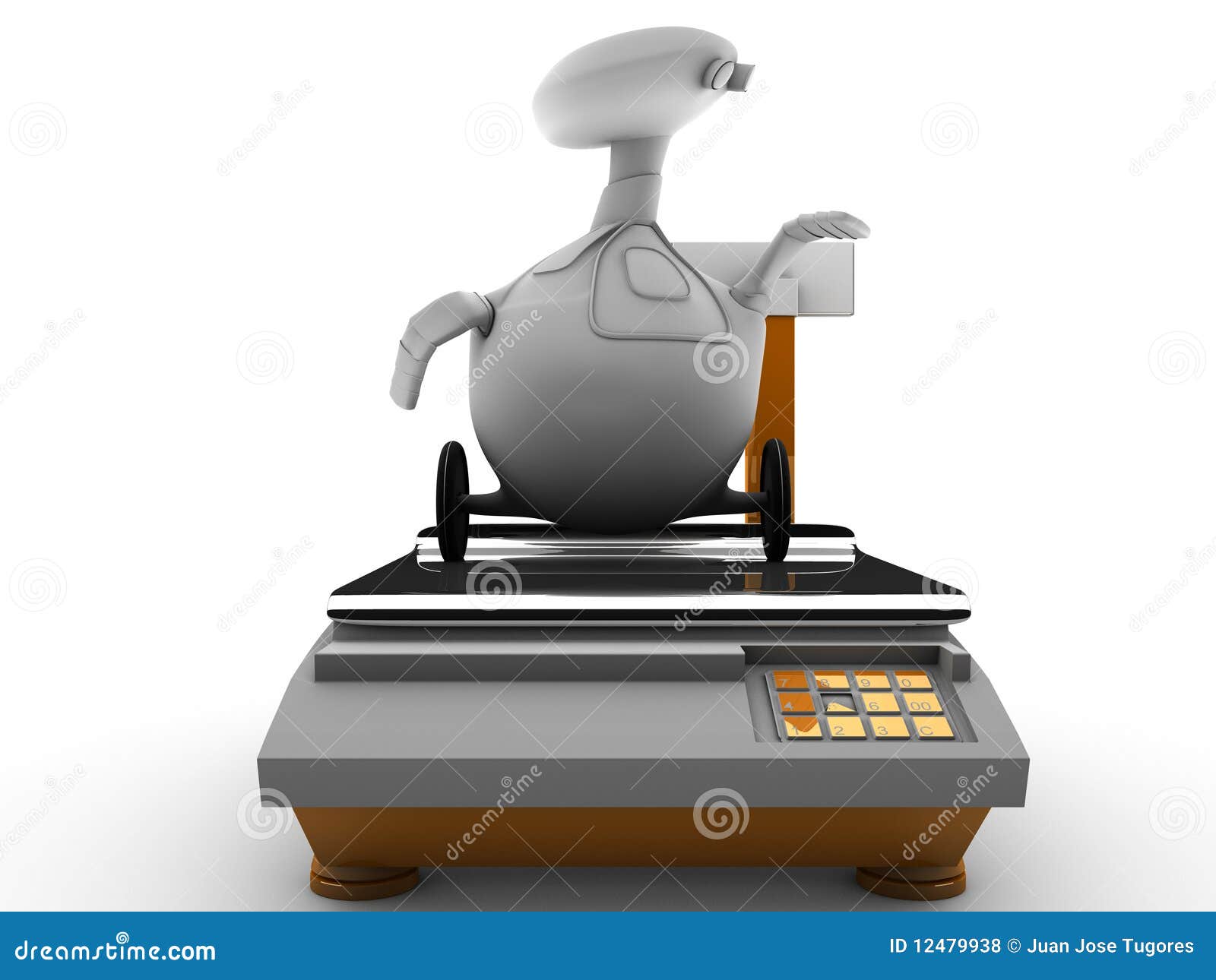 Robot on weight scales stock illustration. Illustration of automaton ...