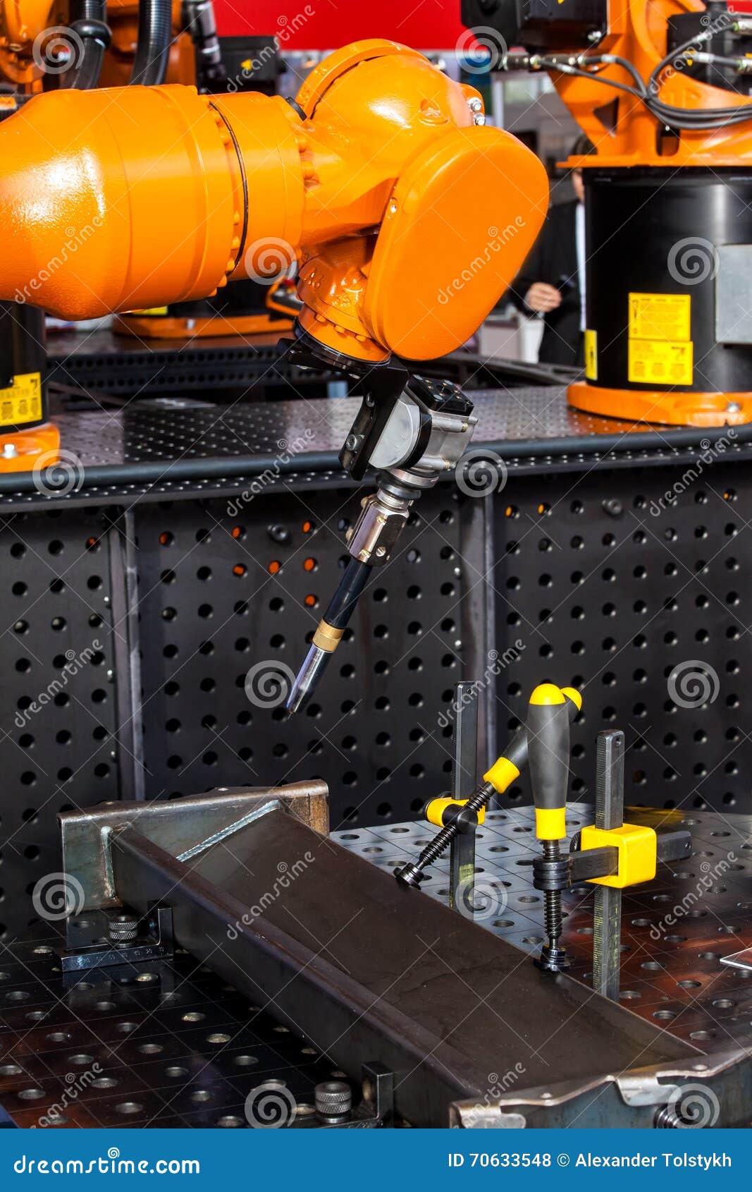 Robot Welding Process Close Up Stock Photo - Image of machinery ...
