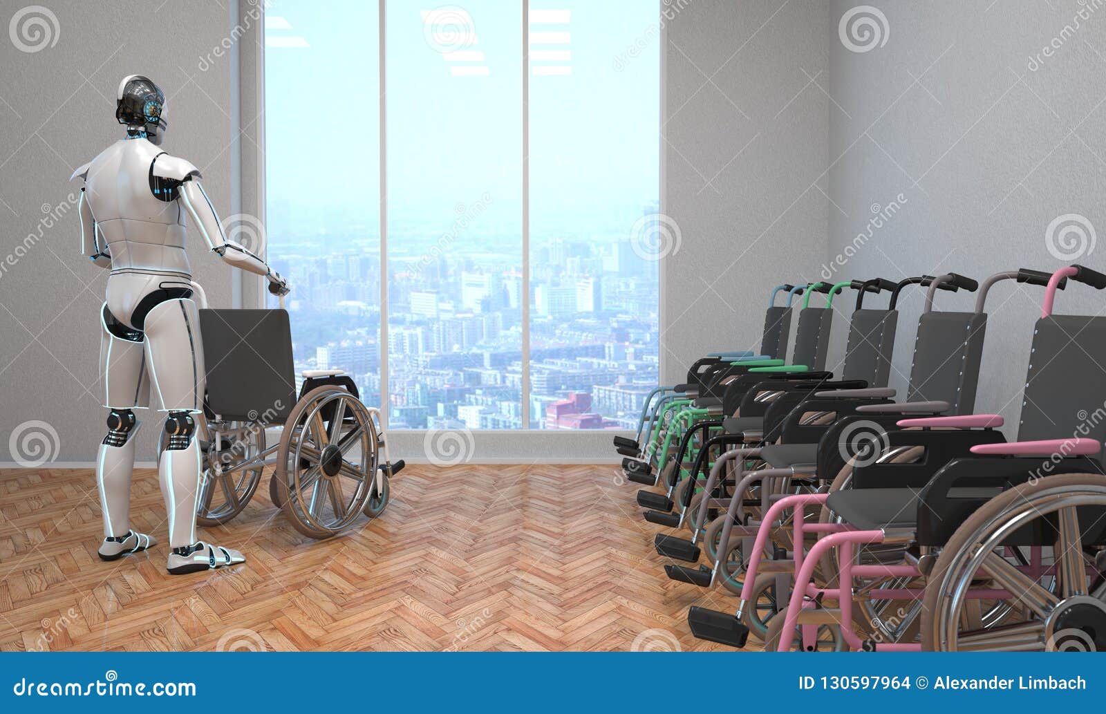 Robot Wheel Chair stock illustration. Illustration of assistance ...