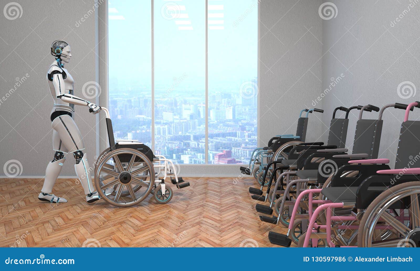 Robot Wheel Chair stock illustration. Illustration of intelligence ...
