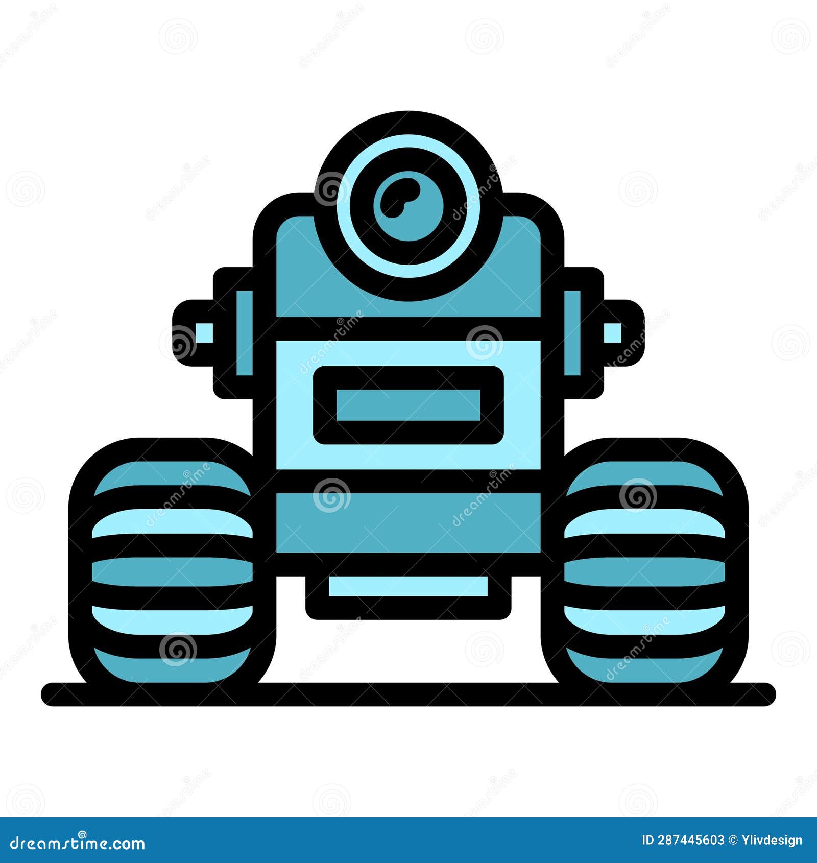 Robot Wheel Icon Vector Flat Stock Illustration - Illustration of tech ...