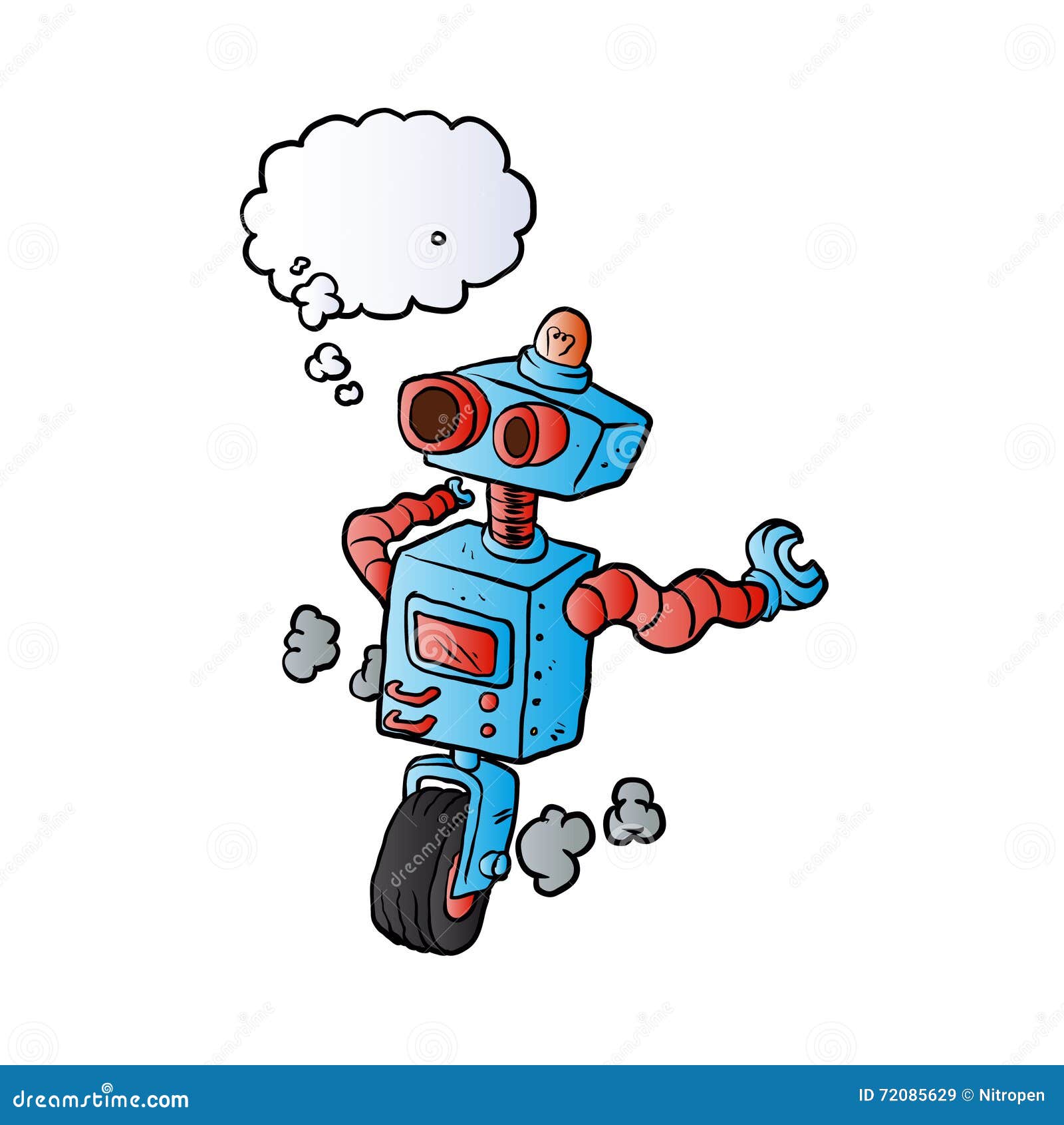 Robot on wheel stock vector. Illustration of icon, future - 72085629