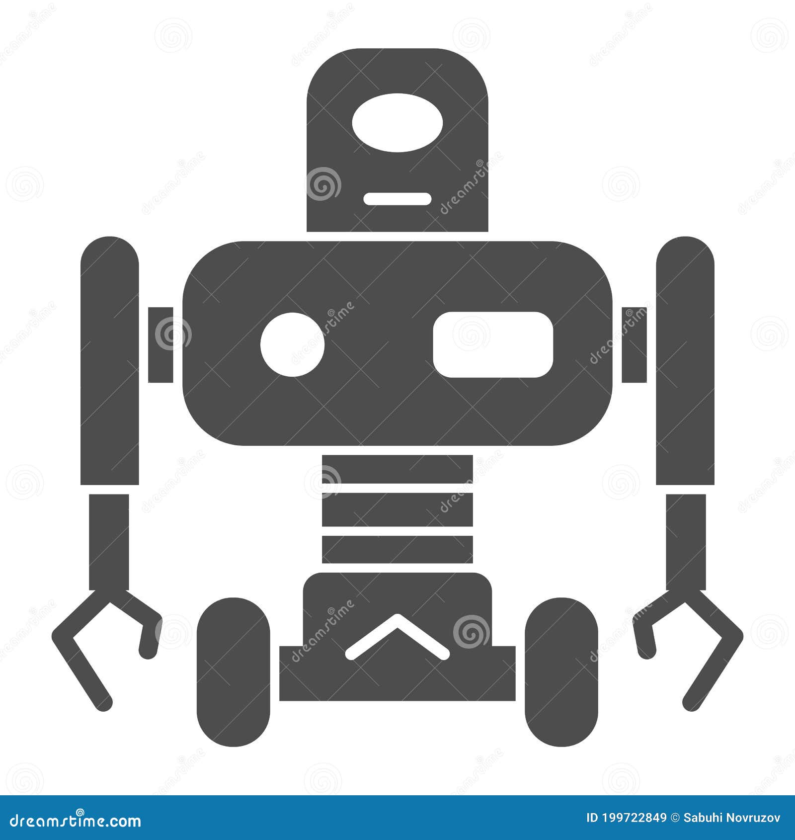 Robot on Wheels Solid Icon, Robotization Concept, Robotic Humanoid Sign ...