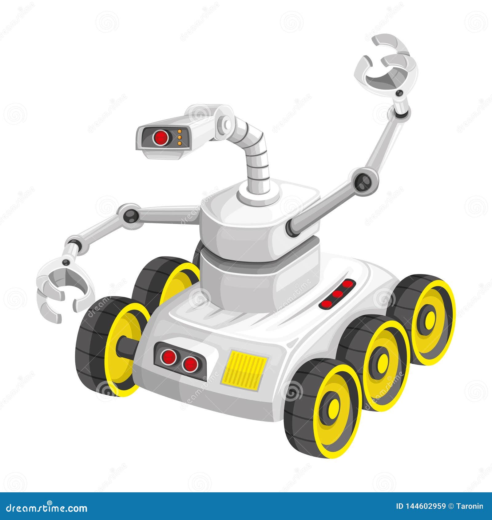 Robot On Wheels. Cartoon Vector | CartoonDealer.com #144602959