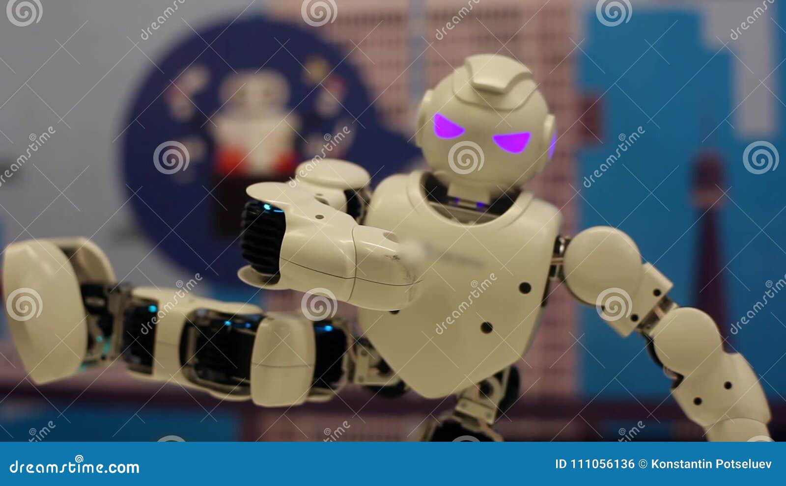 The Robot Stands on One Leg and Keeps Balance. Modern Robotic ...